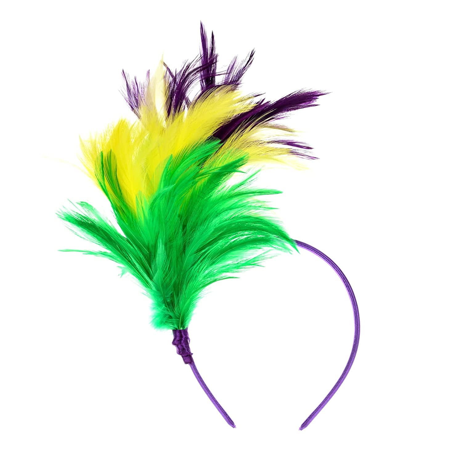 SunnyPro Rainbow Pride Accessories for Women Headband LGBTQ Gay Stuff Feather Fascinator