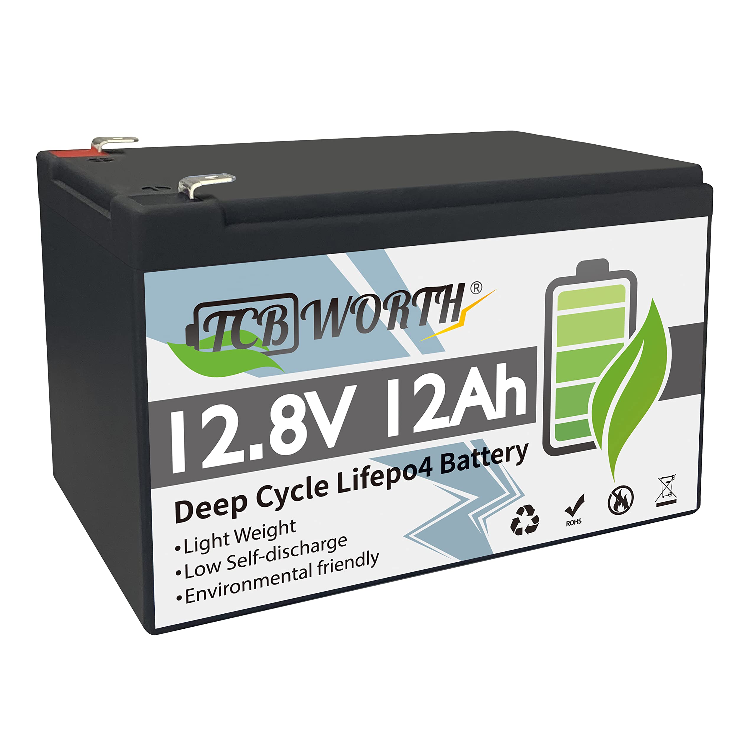 Vinnotech Lithium Battery 12V 6Ah LiFePO4 Batteries with 10A BMS, Deep Cycle Rechargeable Lithium Iron Phosphate Battery, for Alarm System, Backup UPS