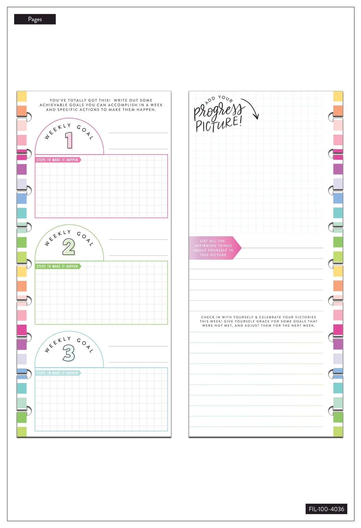 ME & MY BIG IDEAS PLANNER HALF SHEET FITNESS