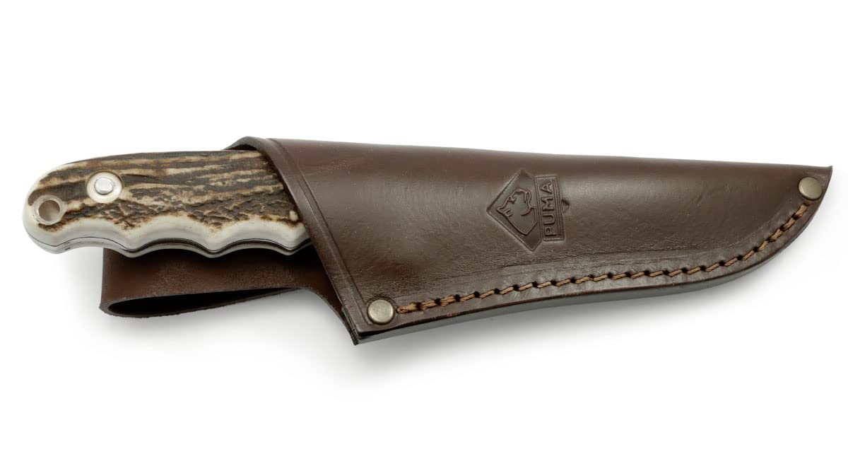 PUMA Knives Saubart Stag German Made Hunting Knife with Leather Sheath