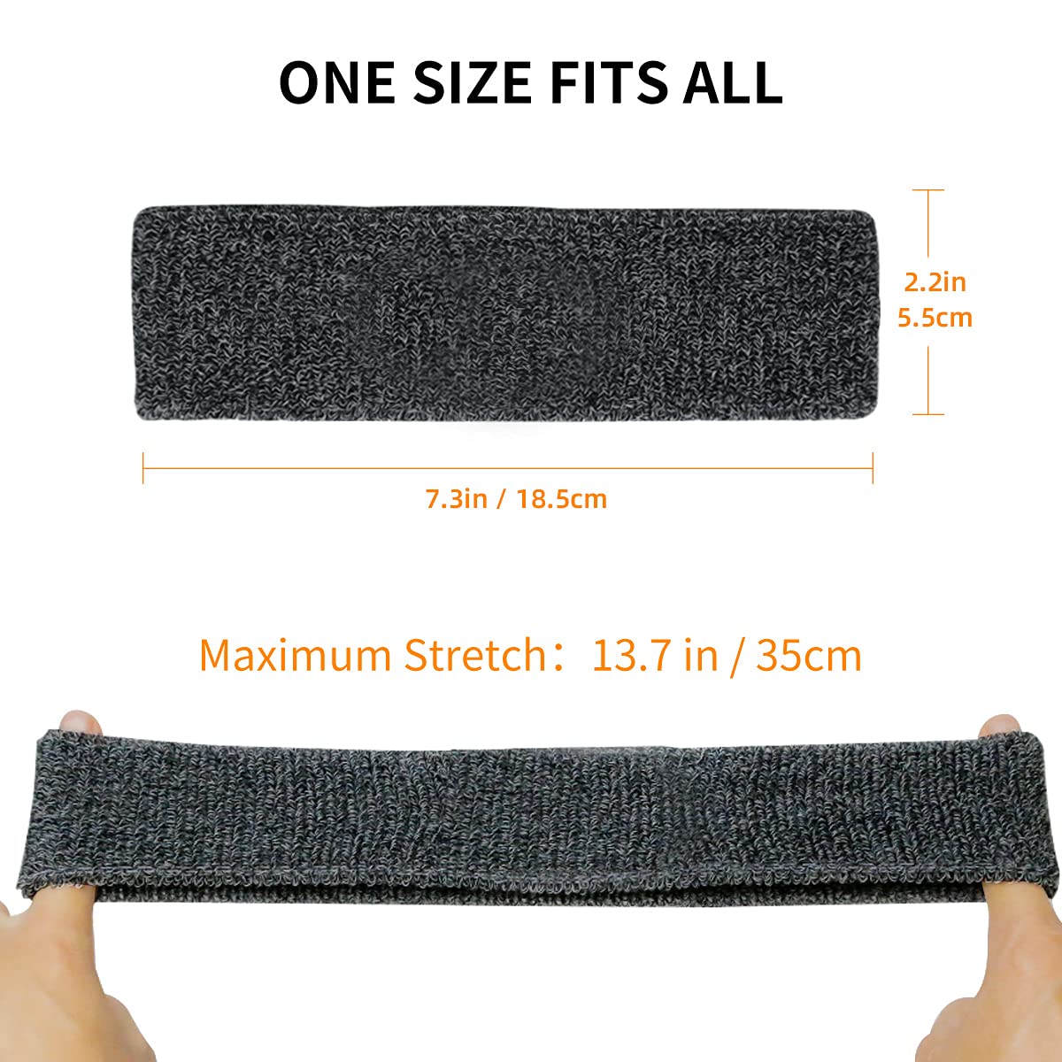 PACEARM Headbands for Men & Women, Headband for Sports, Workout, Running - Comfortable, Quick-Dry Head Bands (Gray 4-Pack)