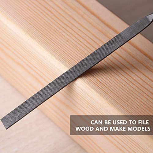 SDAE 10PCS Needle File Set High Carbon Steel File Set with Plastic Non-Slip Handle, Hand Metal Tools for Wood, Plastic, Model, Jewelry, Musical Instrument and DIY (6 Inch Total Length)