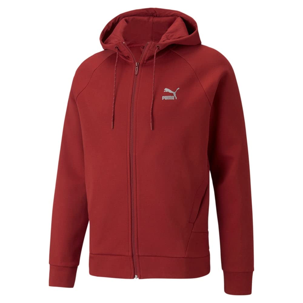 PUMA Mens Classics Tech Hoodie Athletic Outerwear Casual - Red - Size M