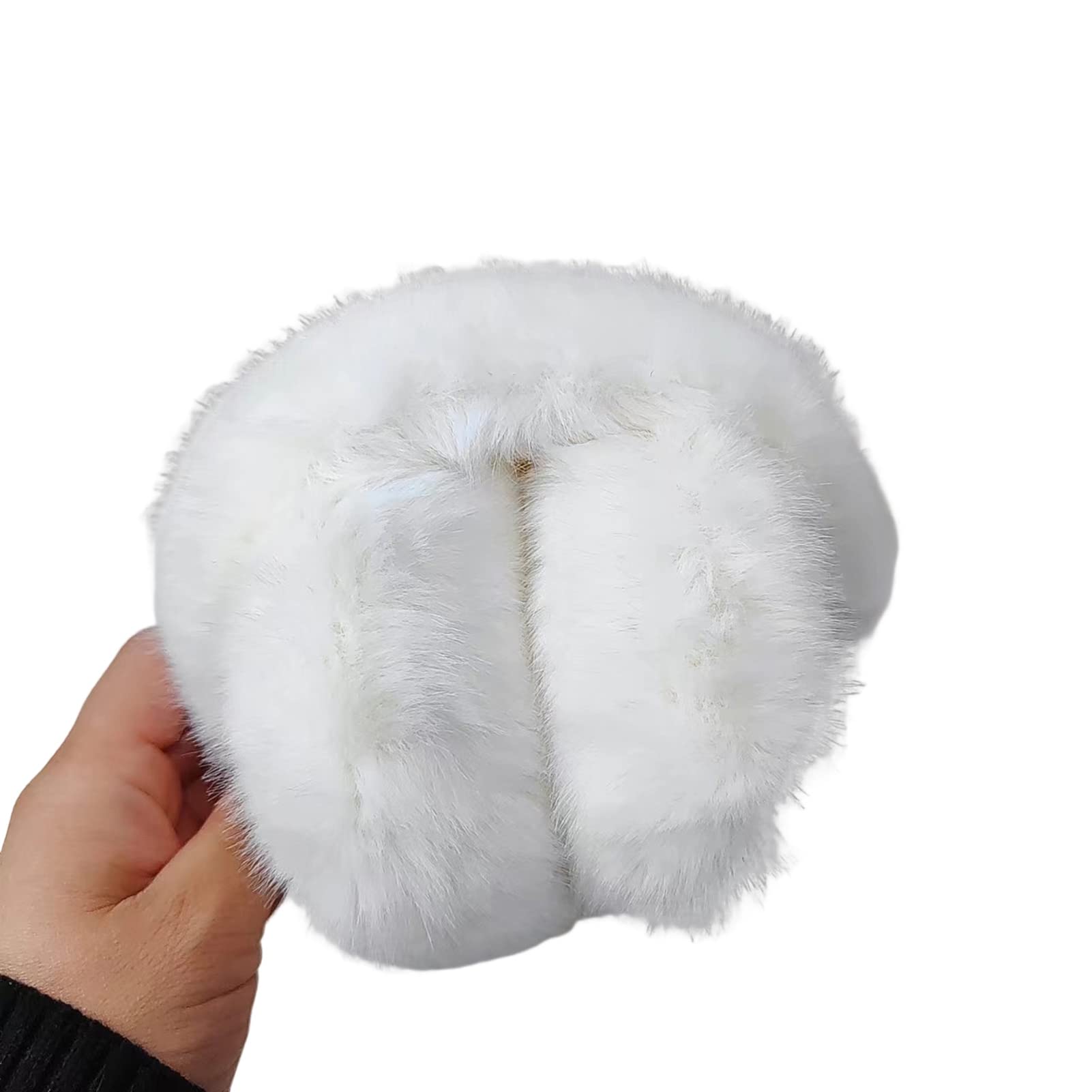 SamFansar Plush Earmuffs Cute Cold Resistant Comfortable Winter Soft Thickened Plush Headband Ear Warmer for Hiking White