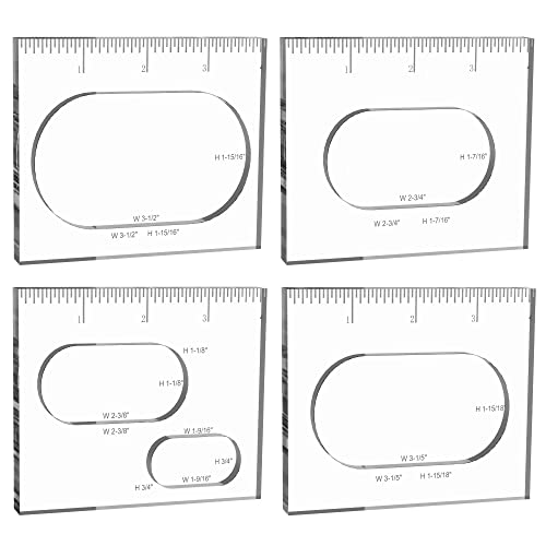Pack of 4 Grommet/Oval Inlay Templates, Decorative and Router Templates for Woodworking