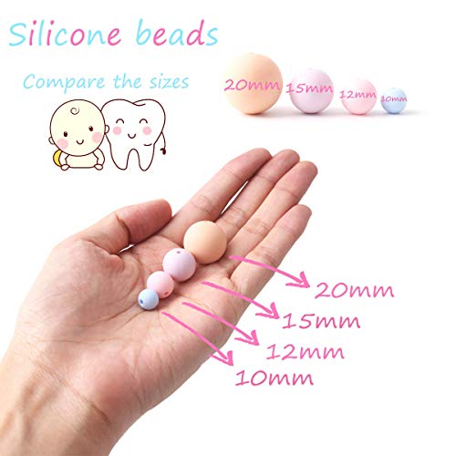 Silicone Beads Set 100pc 12mm Silicone Loose Beads DIY Necklace Bracelet Beads Set for Crafts Bracelet Jewelry Orange Round