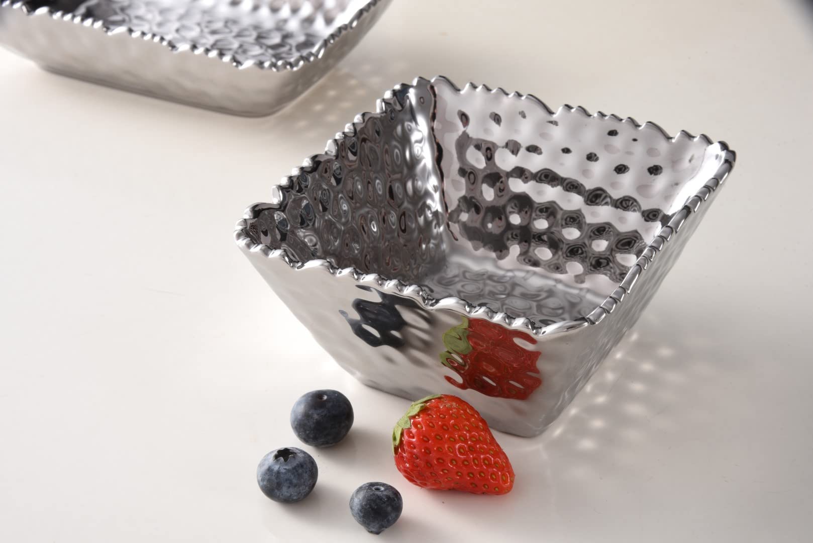 Pampa Bay CER-2733 Small Square Snack Bowl, 5-inch Square, Porcelain