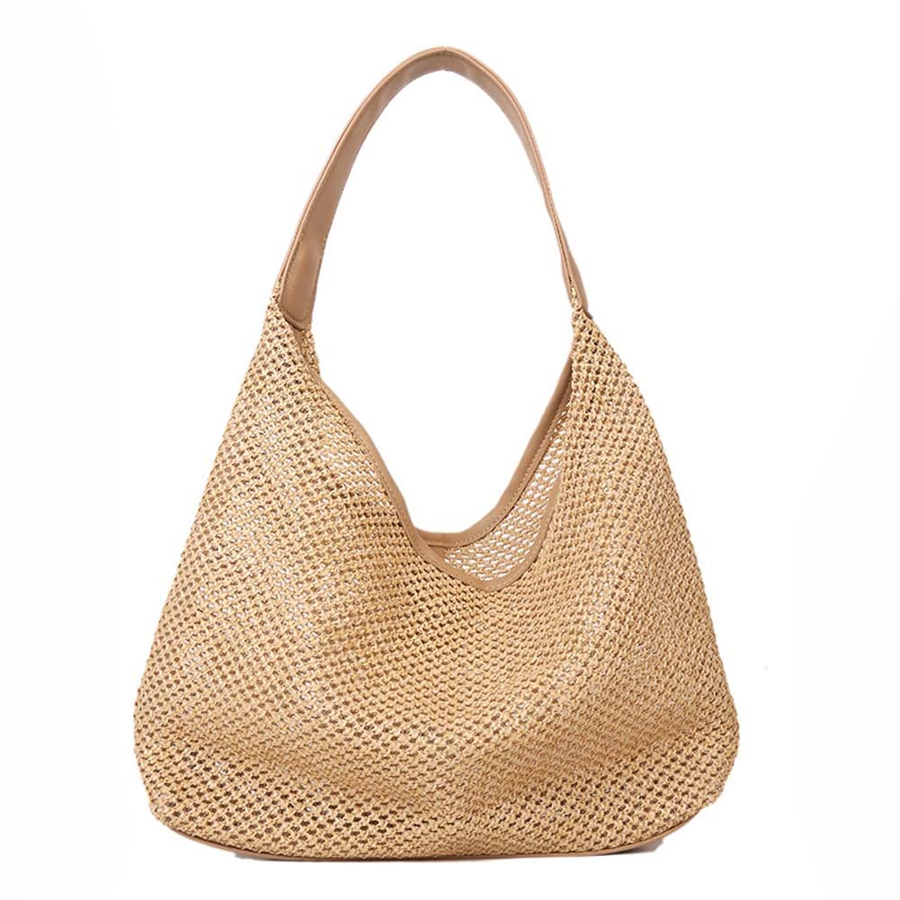 milochic Straw Bag for Women Summer Beach Bag Soft Rattern Woven Tote Bag Large Straw Shoulder Bag for Vacation Casual