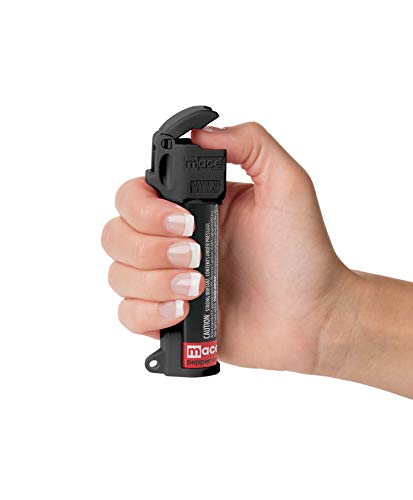 Mace Brand PepperGuard Personal Pepper Spray (4 Pack, Black) – 12’ Powerful Pepper Spray with Police Strength OC Pepper Formula — Includes Keychain, Leaves UV Dye on Skin – Mace Spray Self Defense