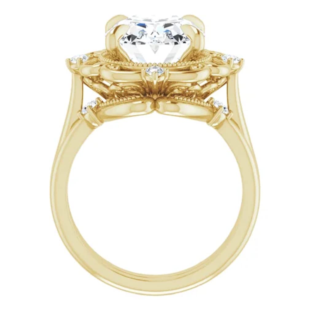 Solitaire Moissanite Engagement Ring Set, 4.25 CT Oval Cut Moissanite Diamond Bridal Wedding Ring Set for Women, Birthday Gifts for Love, VVS1 Colorless, 10K 14K 18K Solid Gold, 925 Silver
