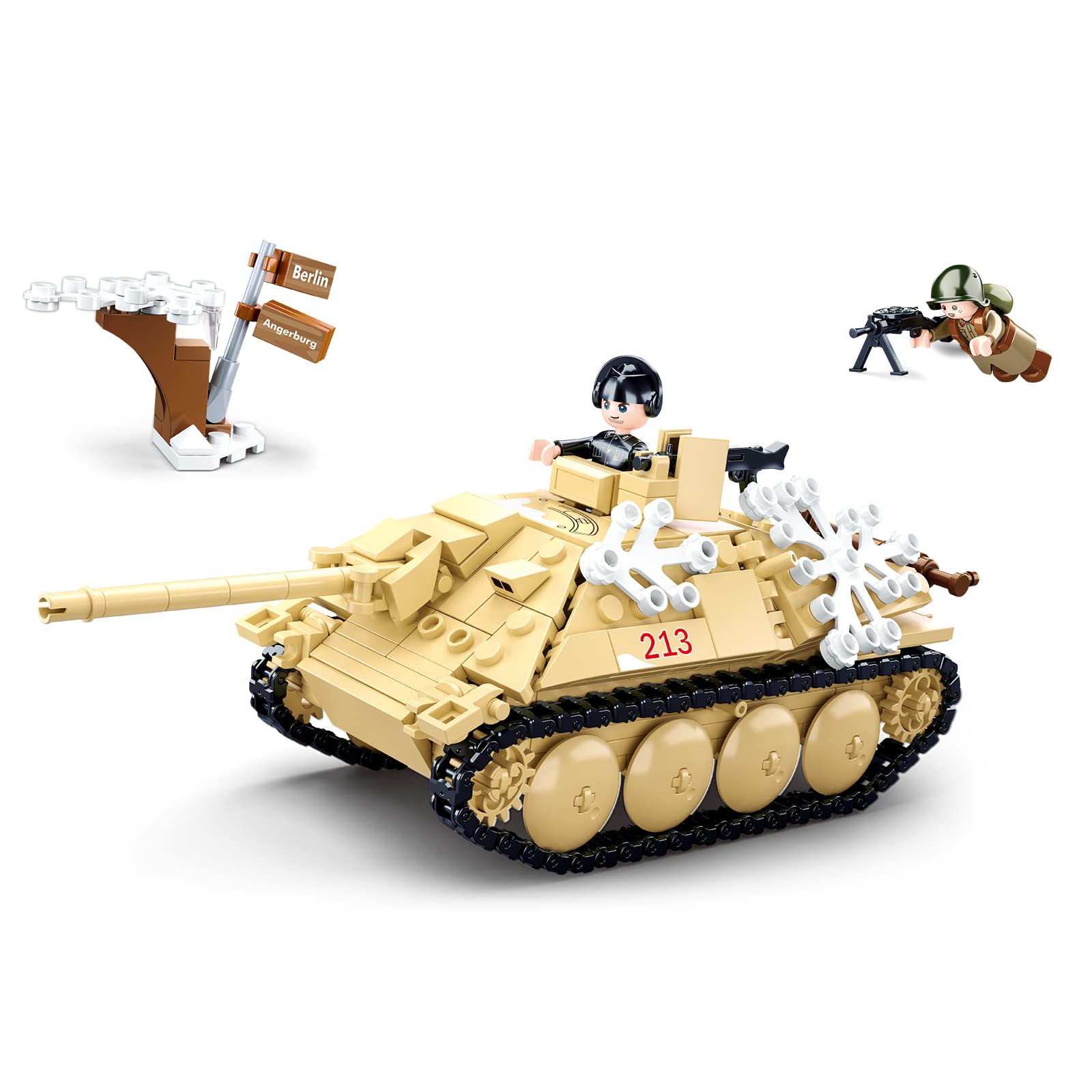 Sluban Building Blocks Toy Army Battle of Budapest - Hetzer (Jagdpanzer 38) Tank Destroyer Educational Learning Construction Toys Set for Kids Boys Grils (344 PCS)
