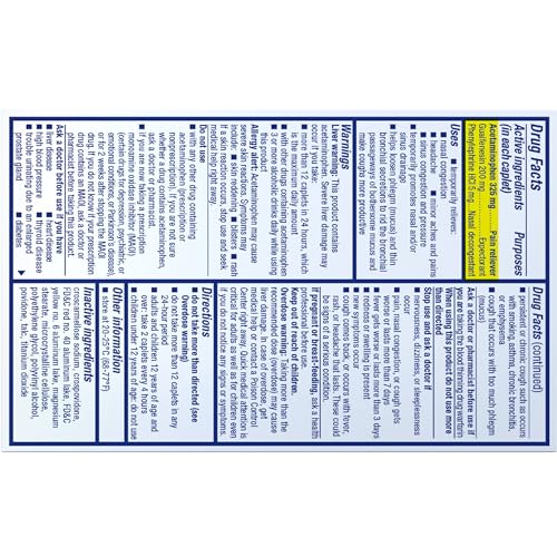 Mucinex Sinus Max Severe Congestion & Pain Relief, Maximum Strength Nasal & Sinus Relief, Decongestant for Adults, Acetaminophen Pain Reliever, Guaifenesin Expectorant and Mucus Removal, 20 Caplets