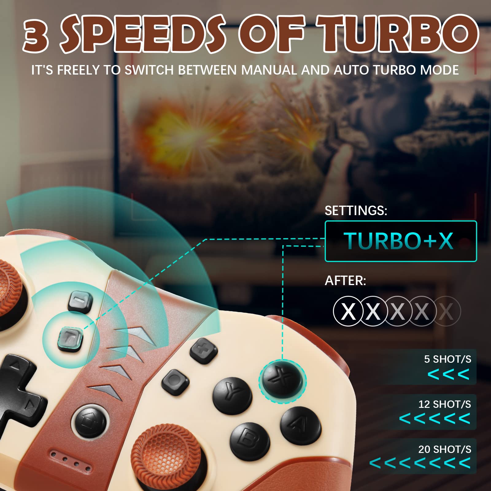 Puning Switch Pro Controller,Wireless Switch Controller Compatible with Nintendo Switch/Switch Lite/Switch OLED,Support Vibration/Turbo/Programmable/Wakeup/NFC
