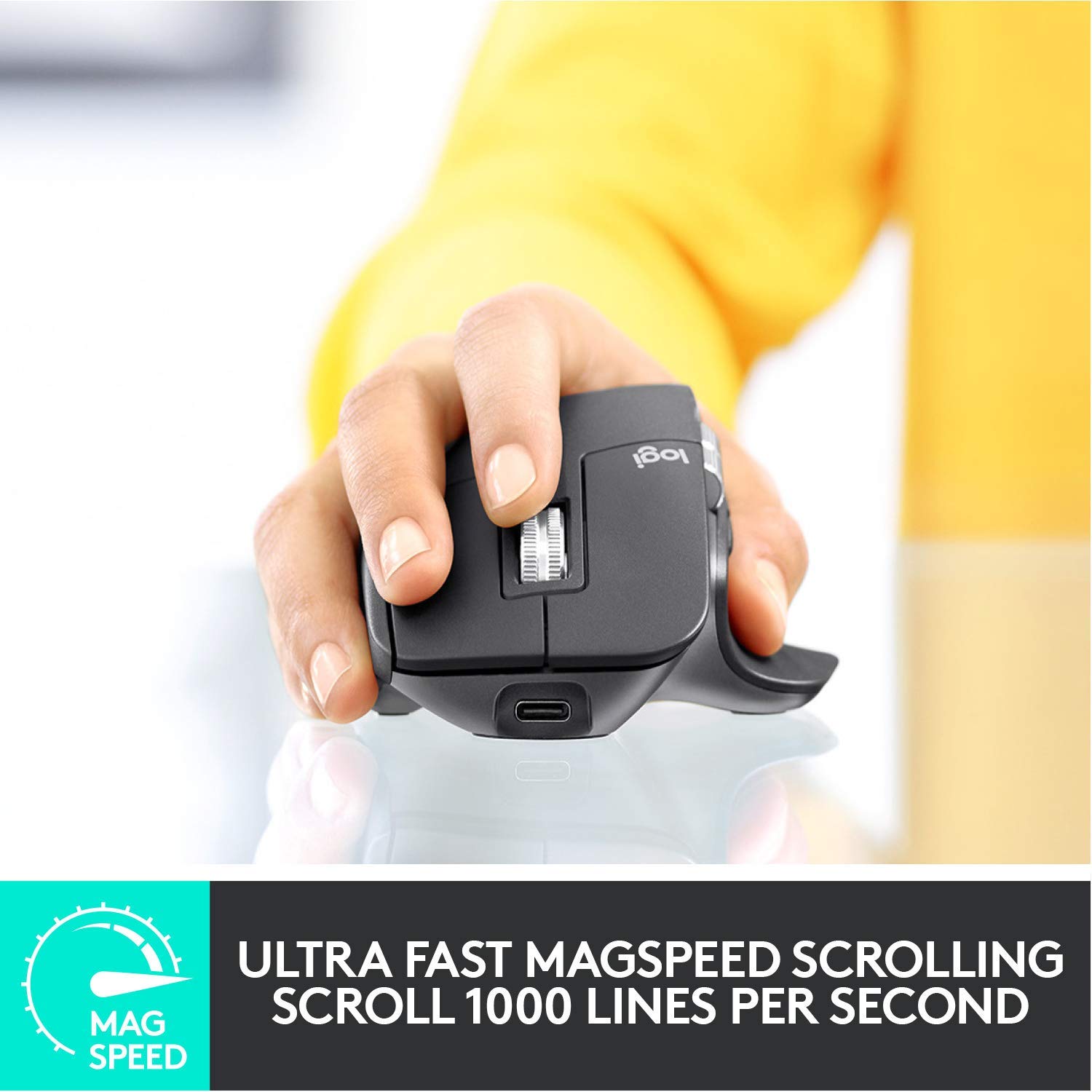 Logitech MX Master 3 Advanced Wireless Mouse - Graphite (RENEWED)