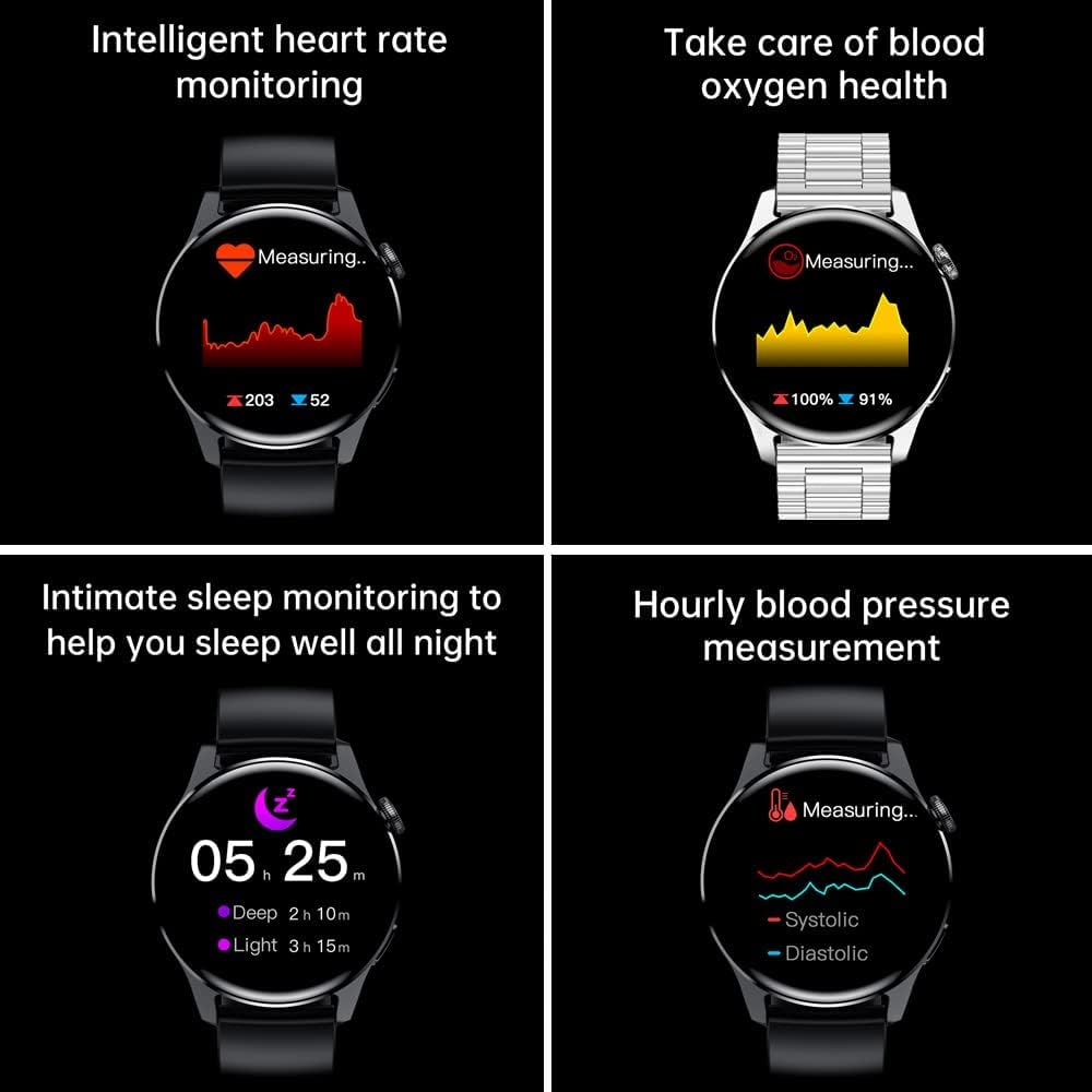 Smart Watch for Men with Split-Screen Mode Making Calls Tracking Exercise Data Fitness Tracker Heart Rate,Sleep,Blood Pressure,Blood Oxygen Monitor Compatible with Android iOS Phones