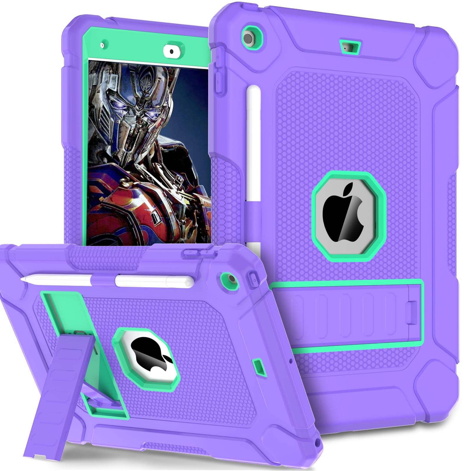 SUPNICE Case for iPad 9th Generation 2021 Model, iPad 10.2 Inch Case, Heavy Duty Shockproof Rugged Protective Cover with Built-in Stand for iPad 9th/8th/7th Gen 10.2" 2021/2020/2019, Light Green