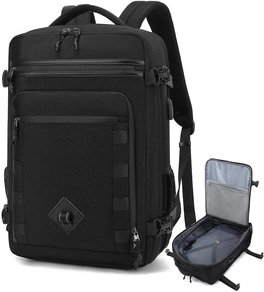 MT MOOTIME Travel Backpack for Men Women,Carry On Backpack,17.3 inch Laptop Backpack Flight Approved, Expandable Daypack Business Suitcase, Weekender Duffel Bag