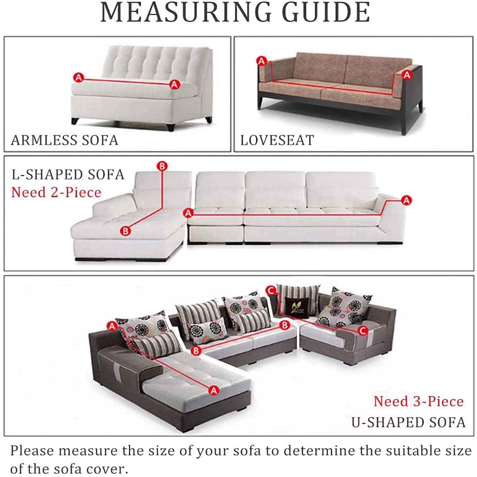 KWOPA Living Room Sofa Cover,Printed Stretch Universal Couch Cover,1 Piece Sectional Sofa Slipcover for L Shape,Elastic Furniture Protector-E 1 Seater