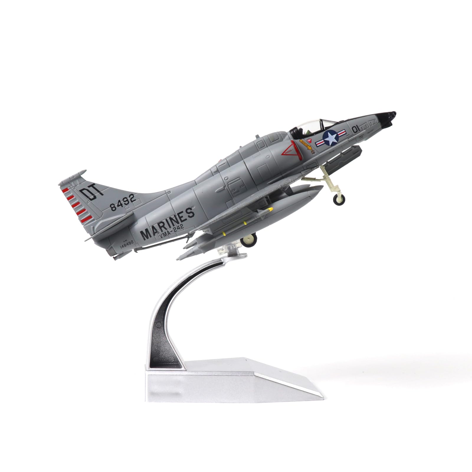 NUOTIE 1/72 A-4 Skyhawk Attack Pre-Build Diecast Metal Aircraft Model Kits U.S. Marine Corps Replica Military for Display Collection or Gift(VMA-242 1st Maw)