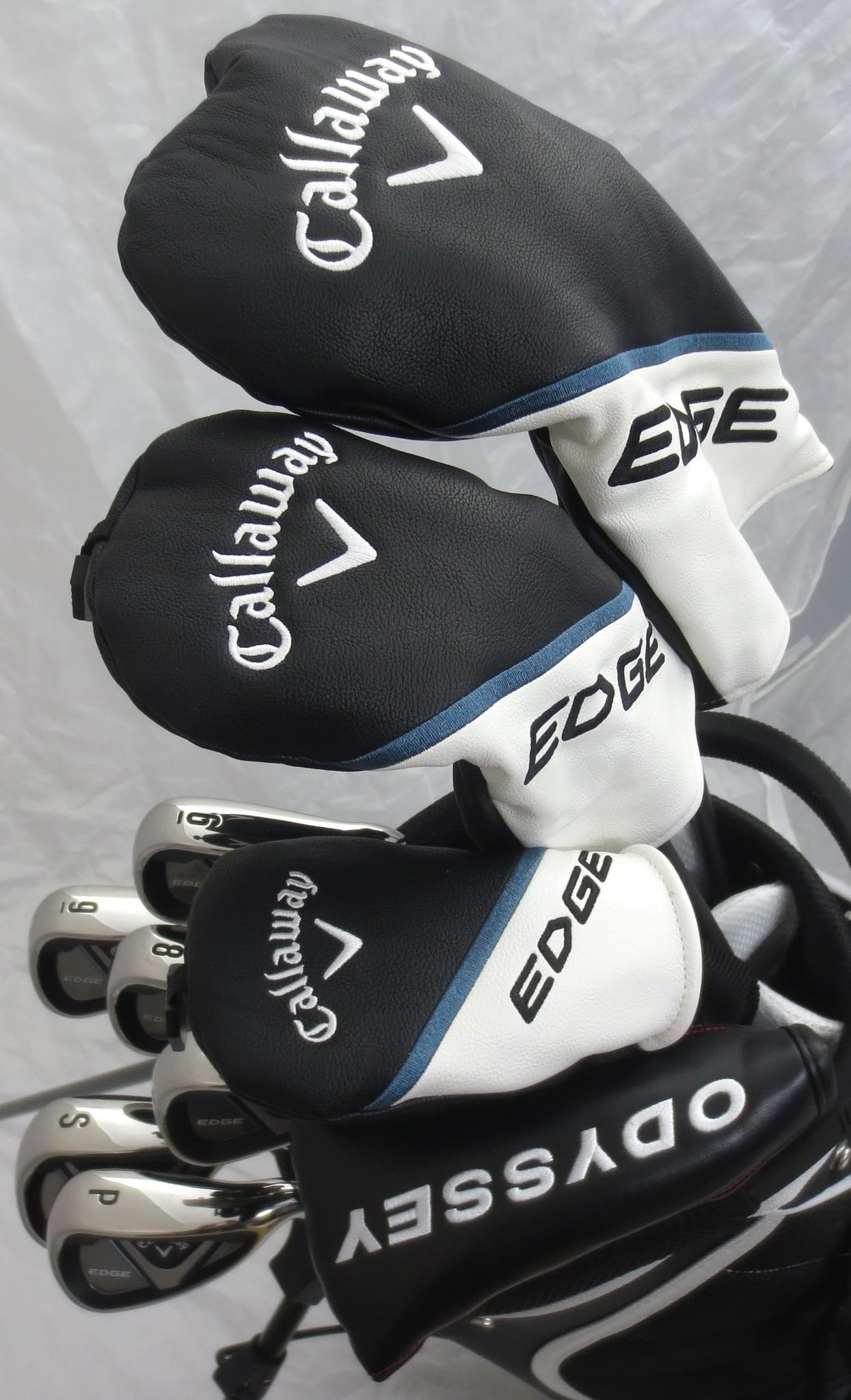 Mens Callaway Golf Set Driver, Wood, Hybrid, Irons, Odyssey Putter, Bag Right Handed Regular Flex