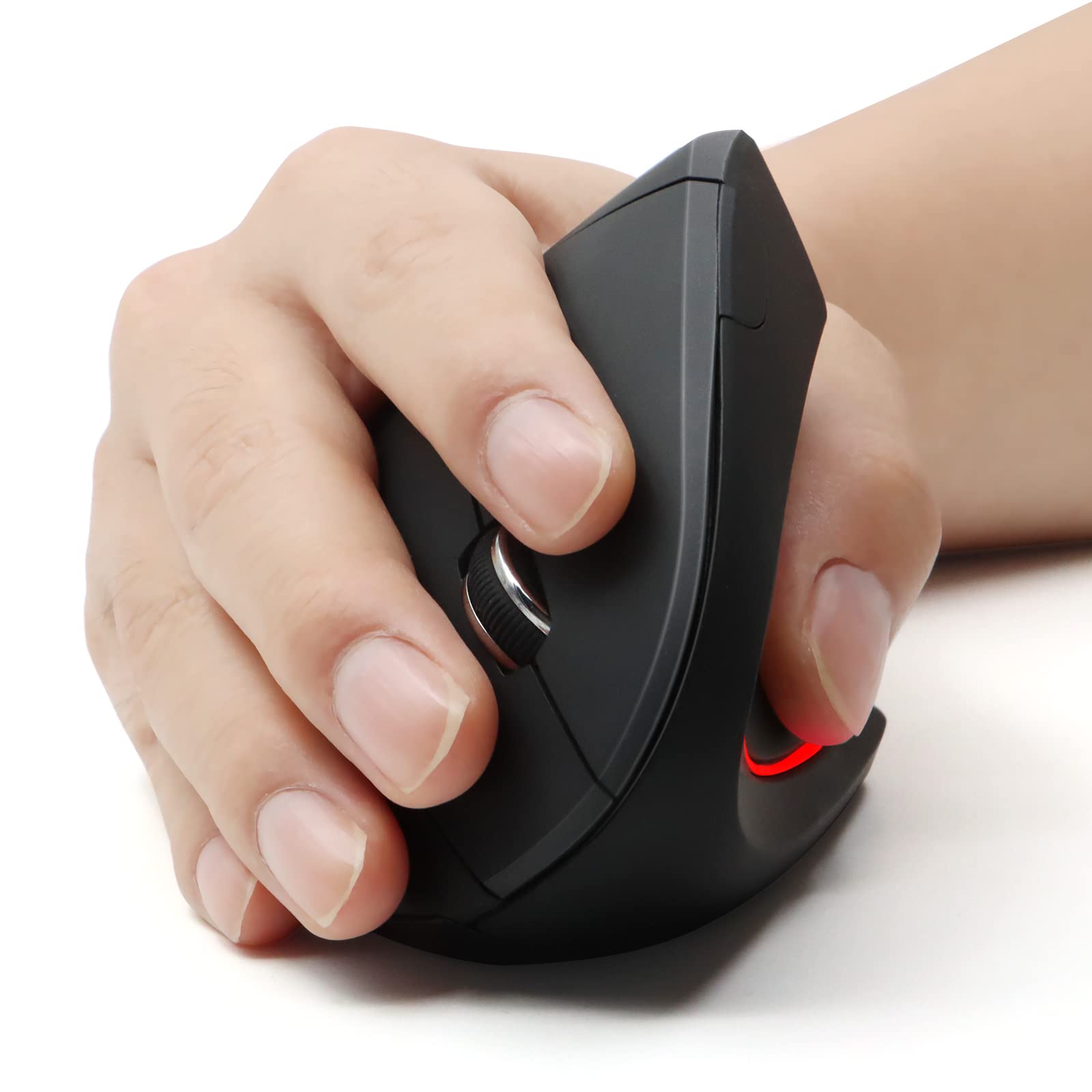 Scettar Ergonomic Mouse Wireless Vertical,2.4G Computer Carpal Tunnel Mouse 6 Buttons Adjustable DPI 800/1200/1600, Reduce Wrist Pain,for Laptop, Desktop, PC, Mac - Matte Black(NOT Batterry Include)