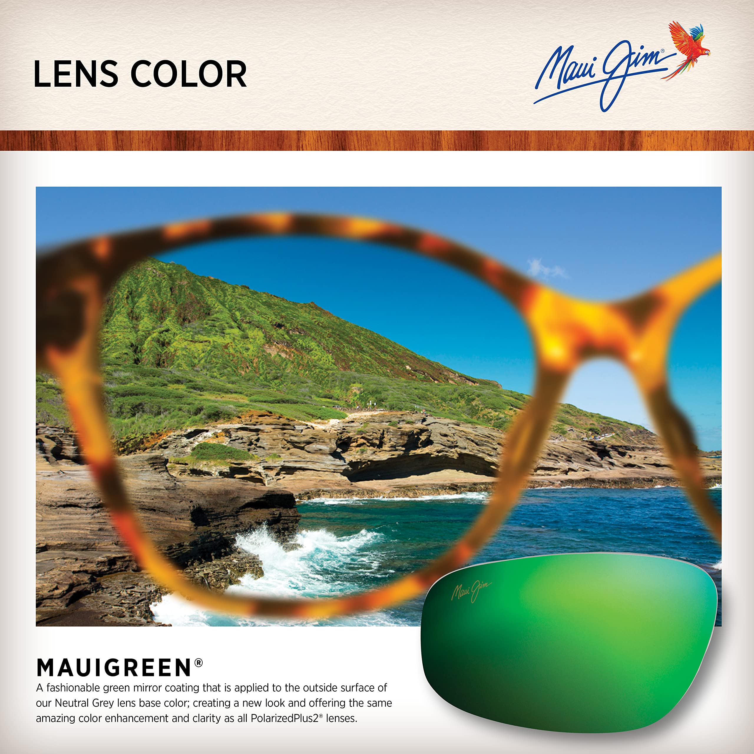 Maui Jim Men's Southern Cross Polarized Wrap Sunglasses, Soft Matte Khaki/Brown/Black/MAUIGreenĀ®, Large