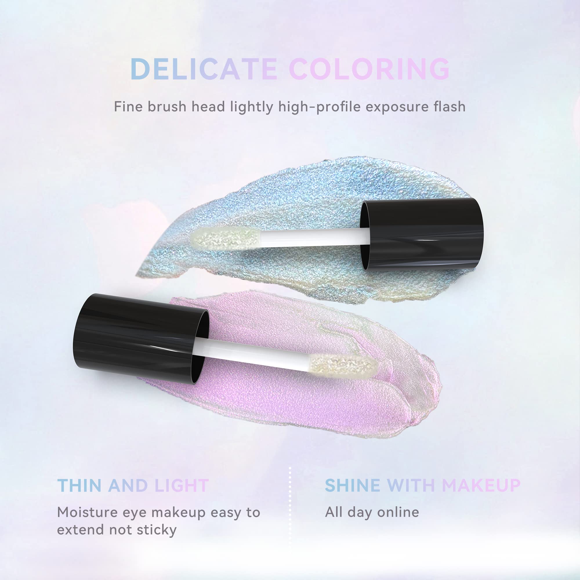 LIFUS Liquid Eyeshadow, Korean Eye Glitter Makeup - Long Lasting, Highly Pigmented, Quick-Drying, 1.0 Fl Oz, C1