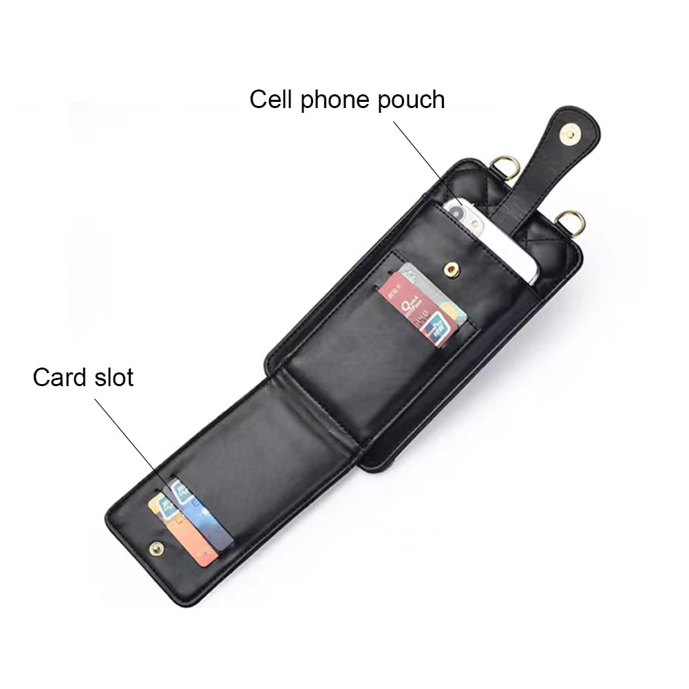 Small Cell Phone Cross Body Bag Purses Crossbody Shoulder Bags with Chain Strap Card Holder for Google Pixel 7 6a 5a 5G 4a 5G (Black)