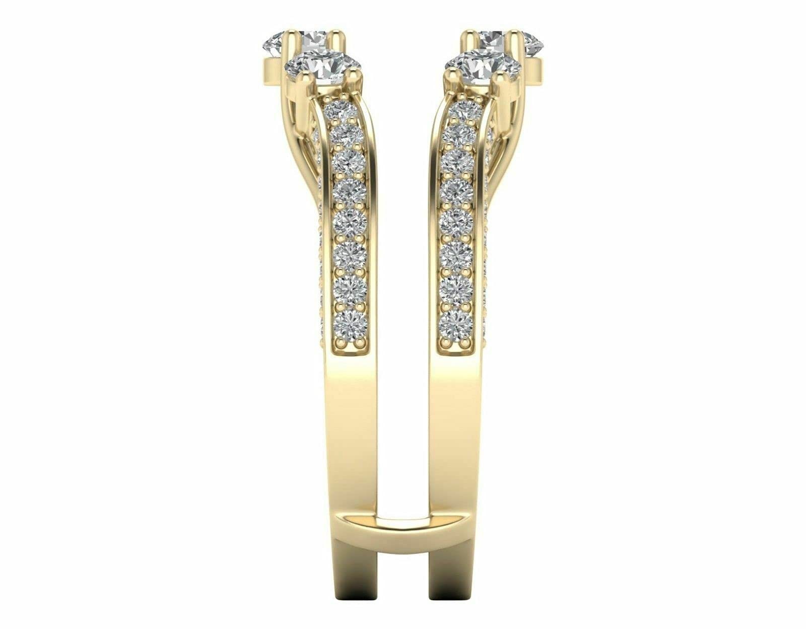 Om Jewellers 1.00 Ct Round Diamond Enhancer Wrap Engagement Wedding Ring 14K Yellow Gold Over (8.5)