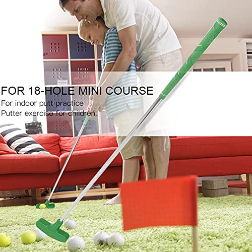Mini Putter, Accessories Stainless Steel Shaft Comfortable Putter with Antislip Grip for Room for Childs for Indoor for Kids(Green)