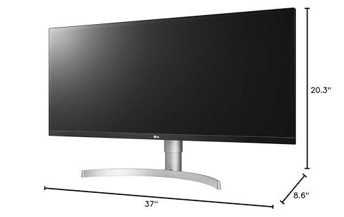 LG 34WL850-W 34 inch 21: 9 UltraWide QHD Nano IPS Monitor with Thunderbolt 3, Silver/White