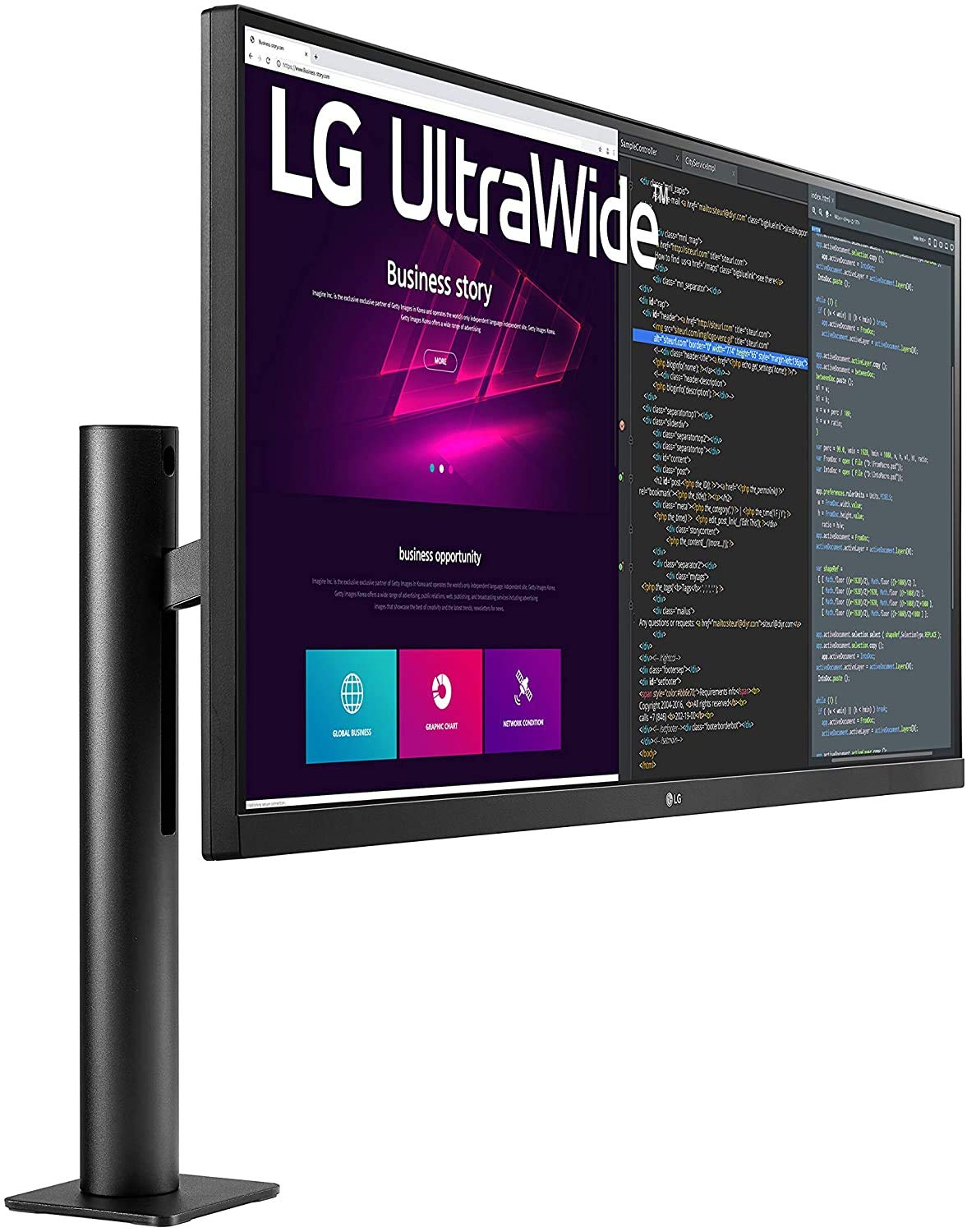 LG 34WN780-B UltraWide Monitor 34" 21:9 QHD (3440 x 1440) IPS Display, HDR10, AMD FreeSync, 3-Side Virtually Borderless Design, Ergo Stand - Black