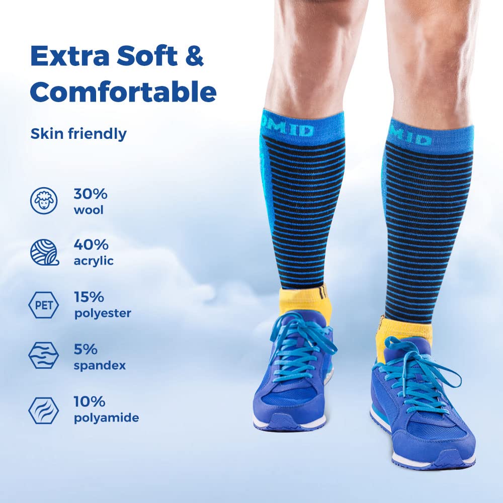 OMID Ski Socks, Merino Wool Snow Socks Long OTC Snowboard Socks Non-Slip Cuff Warm Socks for Men Women Skiing/Snowboarding