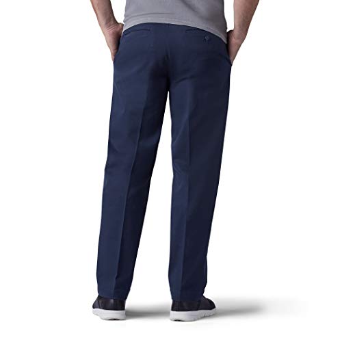 Lee Men's Extreme Motion Flat Front Regular Straight Pant Navy 30W x 30L