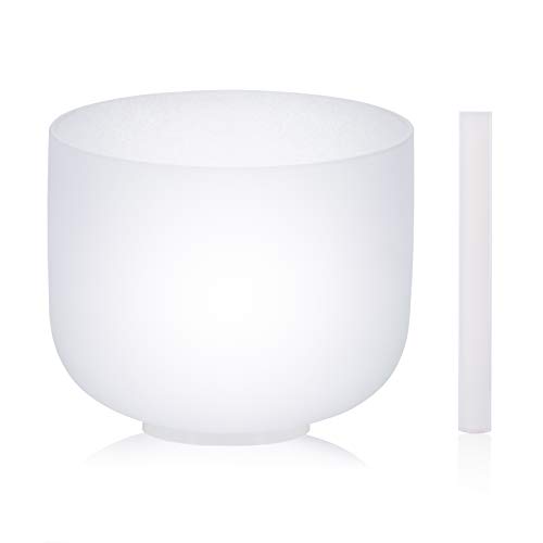 SOLSHINE Crystal Singing Bowl G# Note 9 inch 417Hz Zeal Chakra Frosted Quartz With Free Crystal Striker & O-ring Sound Healing Instrument