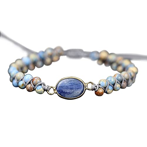 NA Natural Stone Blue Stone Charm Bracelet Natural Stone String Braided Marame Friendship Bracelet