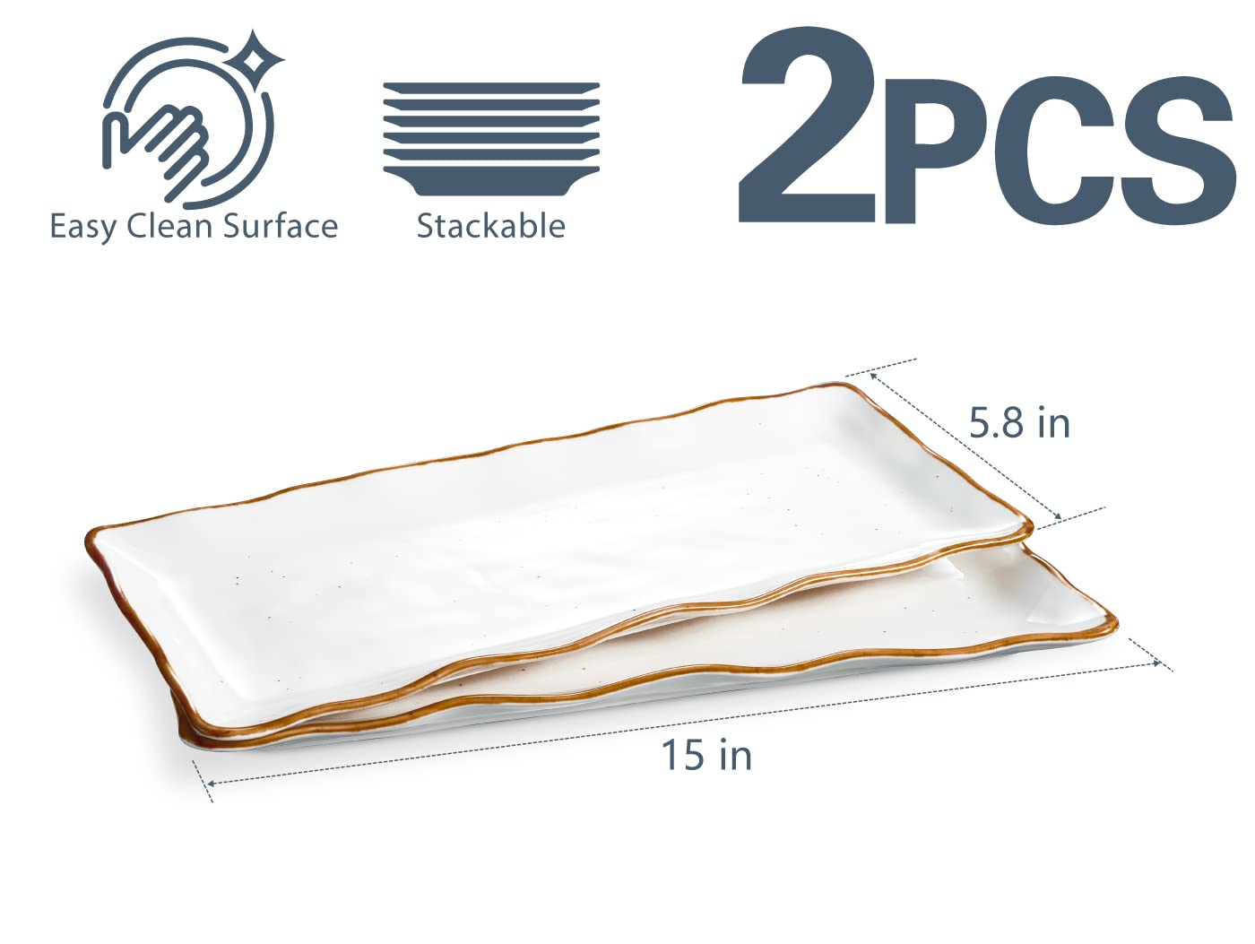 ONEMORE Set of 2 Serving Platters and Olive Tray Bundle