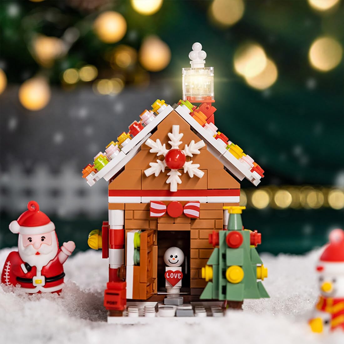 LDesign Christmas Gingerbread House Building Kit Modular Building Toy Set Compatible with Lego Creator Ideas