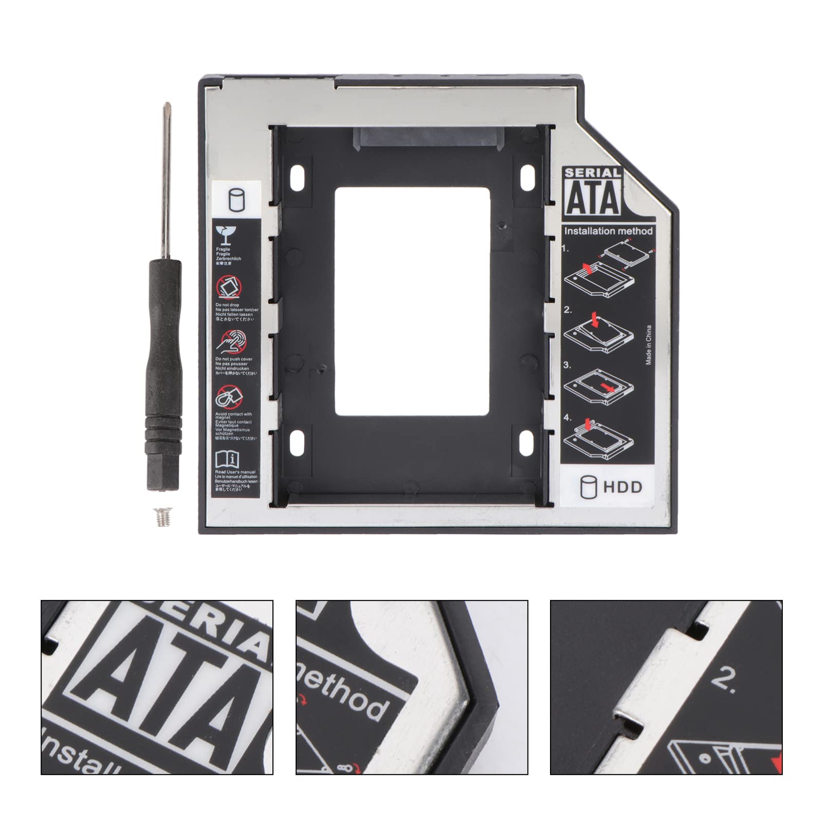 SOLUSTRE Braces 2pcs Bay Tray Practical .mm Laptop Inches Enclosure -state Ssd Holder Hard Drive Machine Hdd Case Accessories Bracket Disk Kickstand
