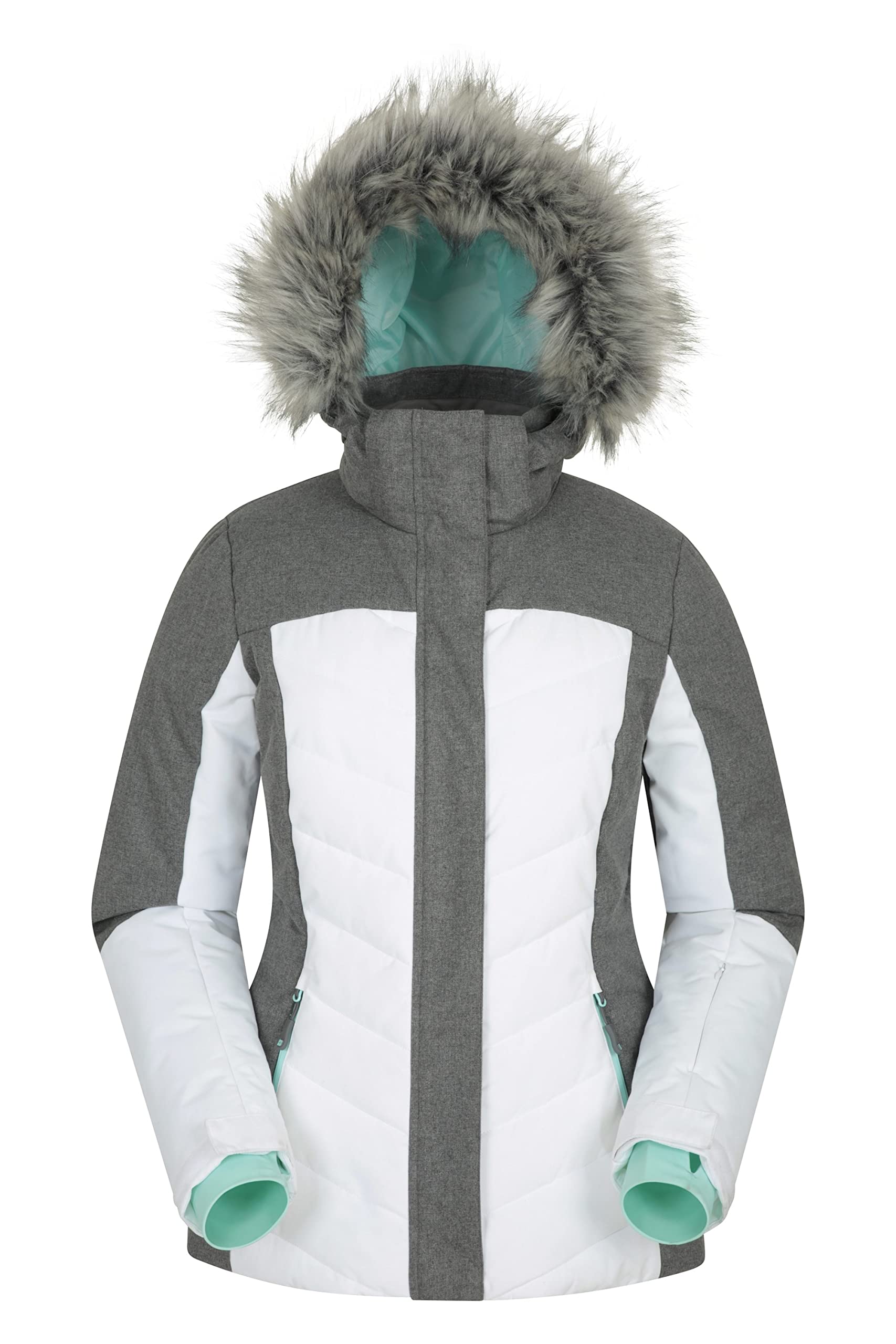 Mountain Warehouse Pyrenees Womens Padded Ski Jacket - Waterproof White 12