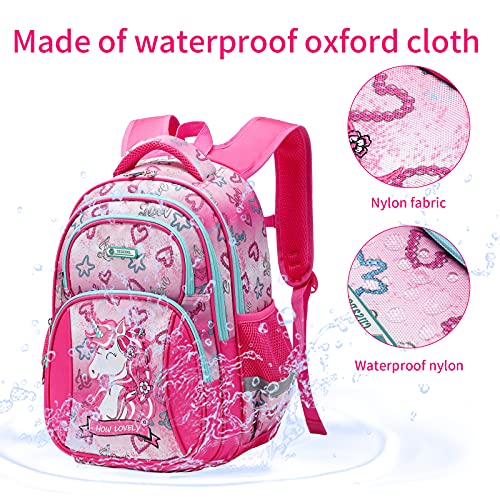 Kids Backpack for Girls Preschool Elementary Kindergarten Unicorn School Bag 15.6″ Multifunctional Cute Large Capacity