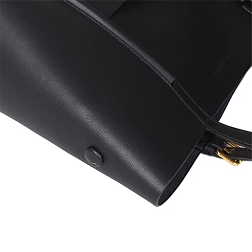 Thick All-Match Temperament Leather Women's Bag Oil Wax Bucket Bag Large-Capacity Portable Tote Shoulder Bag (Color : White-Patch Five-Pointed star4, Size : 29 * 12 * 27cm)