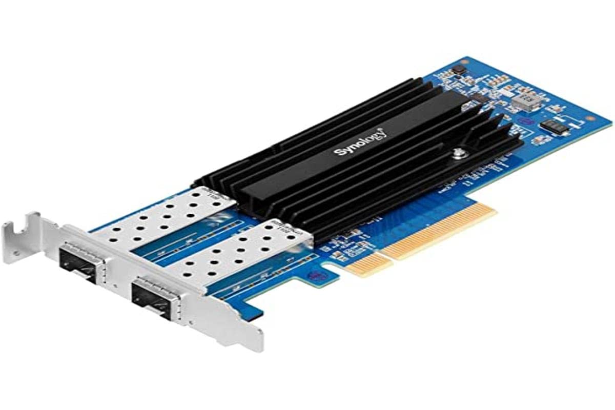 Synology 10Gb Ethernet Adapter 2 SFP+ Ports (E10G21-F2) , Black & RAM DDR4-2666 ECC SO-DIMM 16GB (D4ECSO-2666-16G)