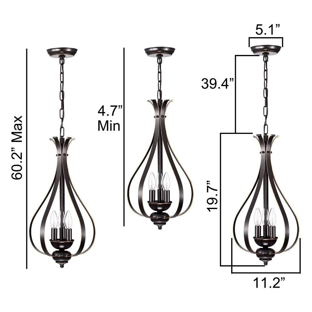 LaLuLa Chandeliers Bronze Chandelier Lighting Modern Farmhouse Chandeliers Rustic Chandelier 3 Light Hanging Light Fixture