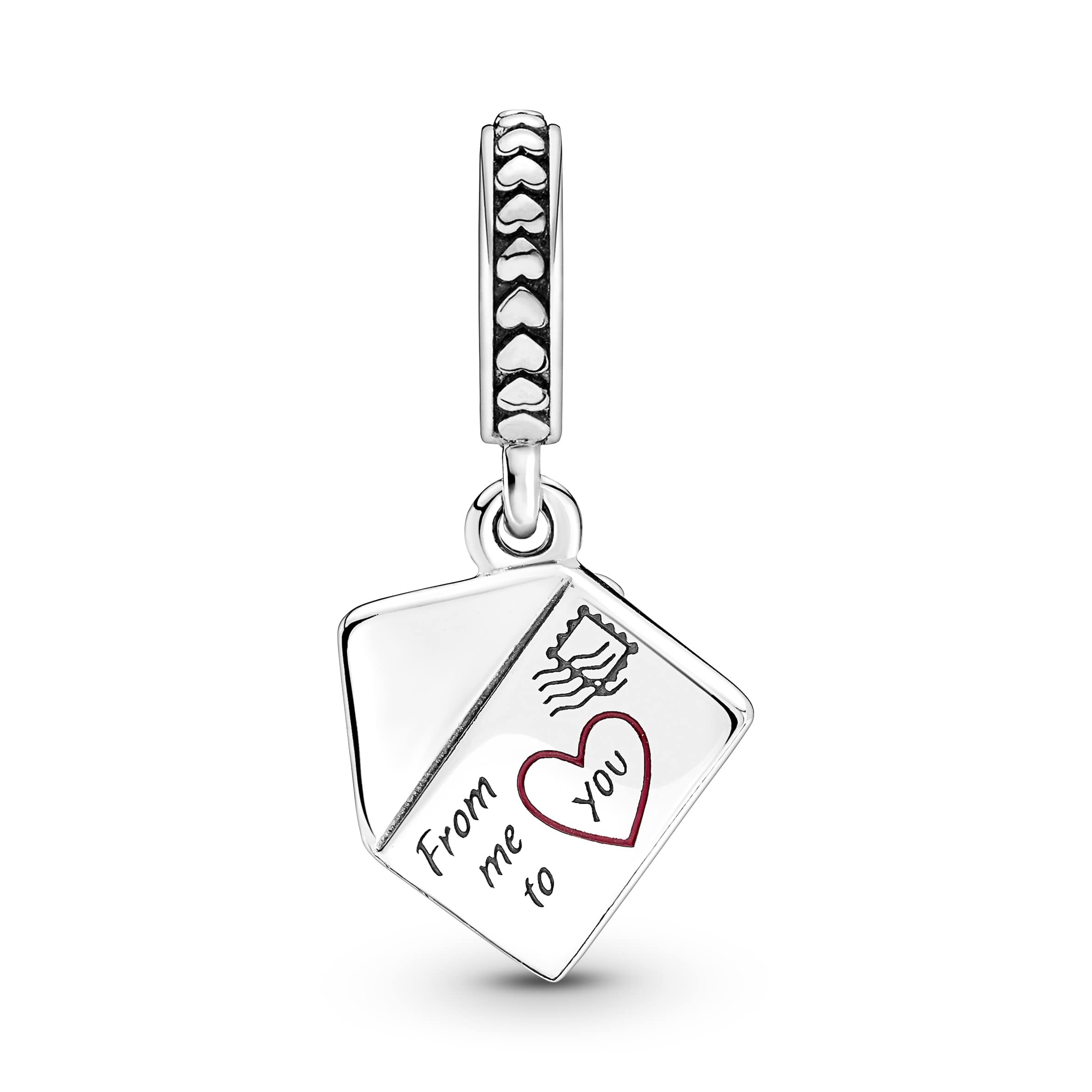 PANDORA 790787C01 Pansy Flower Envelope Dangle Charm