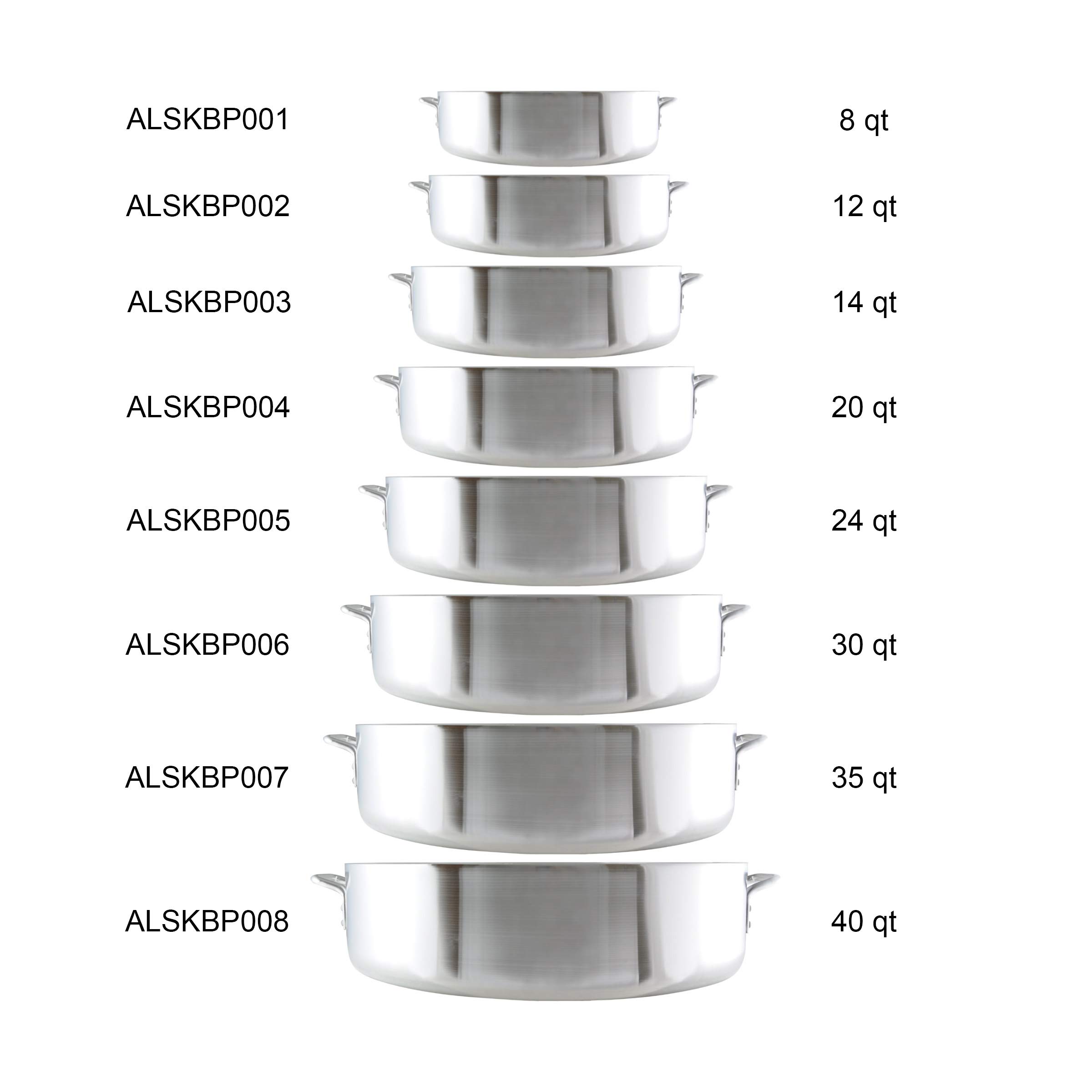 Restaurant Essentials 24 quart Aluminum brazier pot & lid mirror finish, comes in each