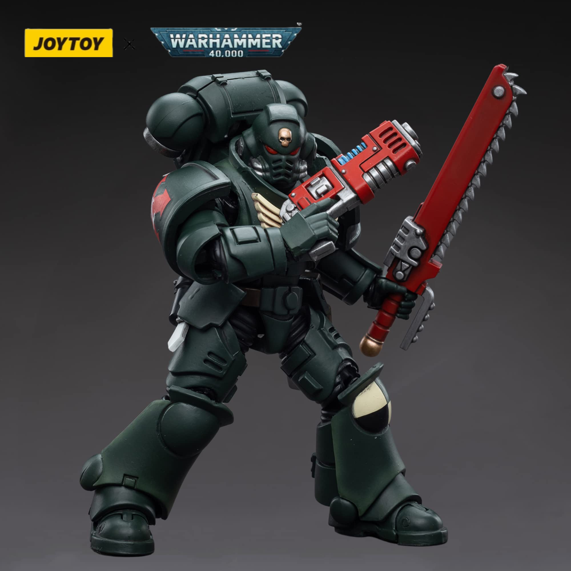 JOYTOY 1/18 Action Figure Warhammer 40,000 Dark Angels Intercessors Brother Asharr Collection Model(4.72inch)