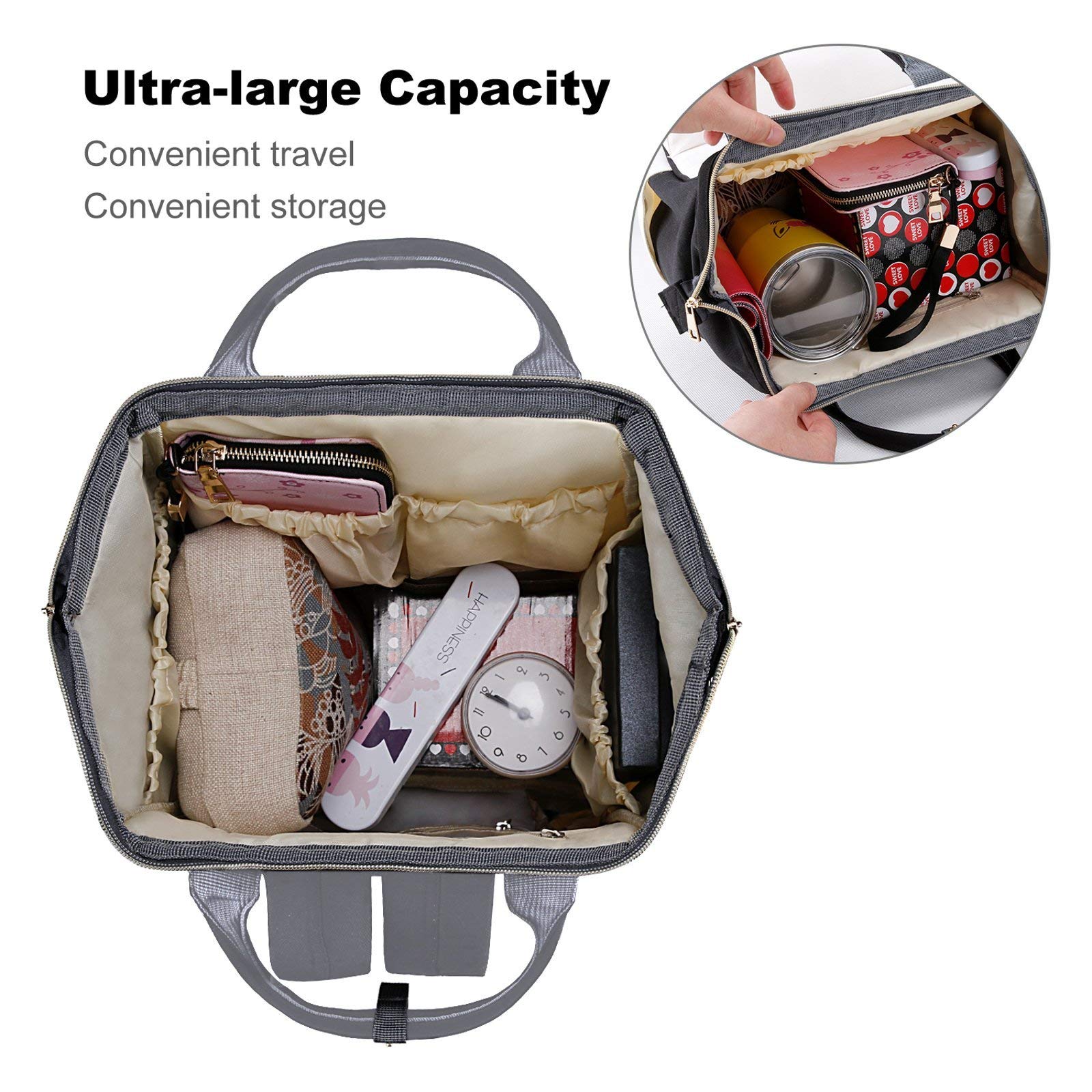 World's Okayest Employee Diaper Bag Backpack Large Capacity Mommy Bags Multifunction Nappy Bag Travel Back Pack Gray-Style