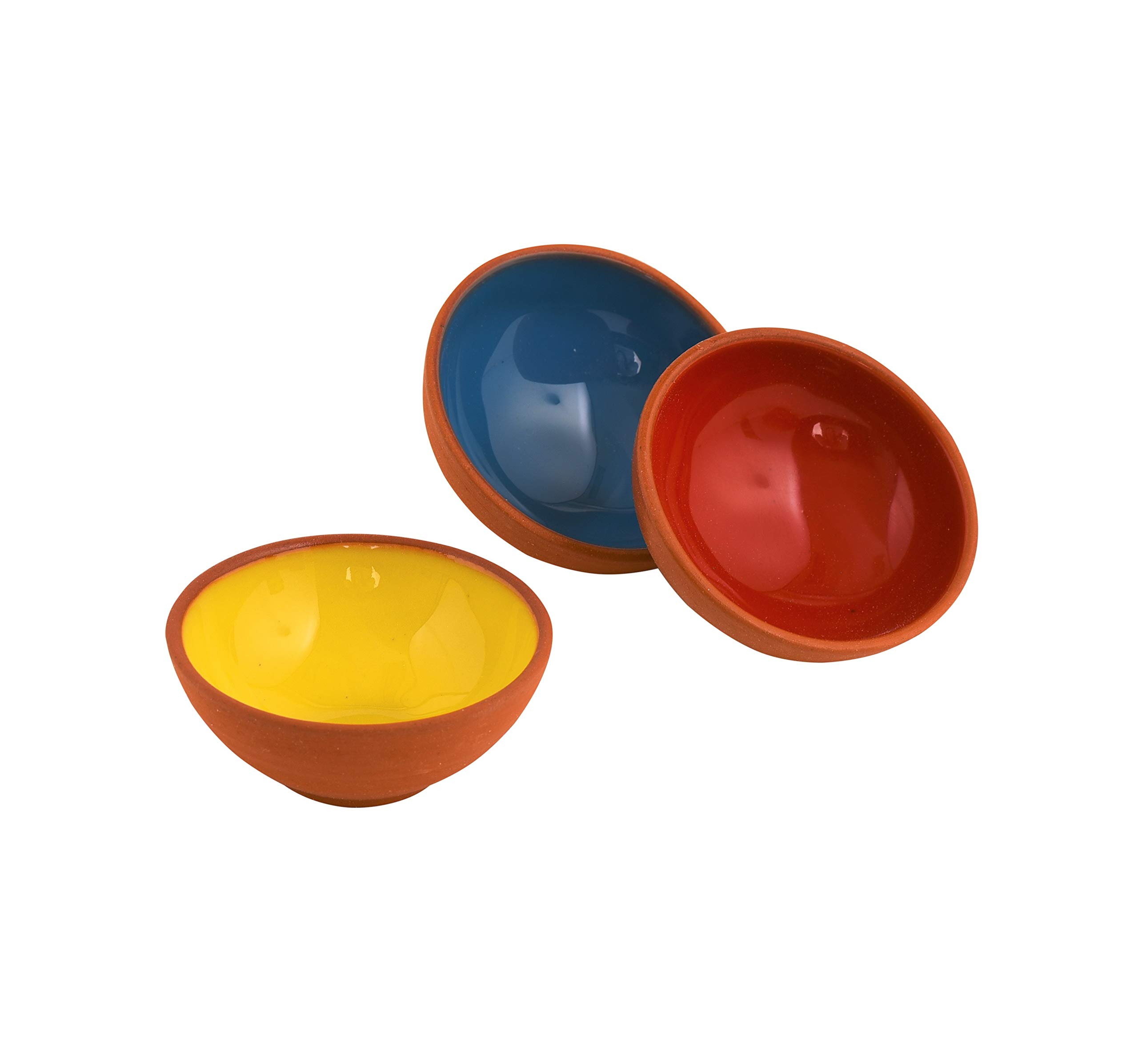 Onquma Ceramic Pinch Bowls - Natural Line and Handcrafted Ceramic Prep Small Sauce Dipping Serving Pinch Bowls - Multicolor Home, Kitchen, Coffee Table Decor| Set of 6, 3.34 x 1.57 x 3.34 inches