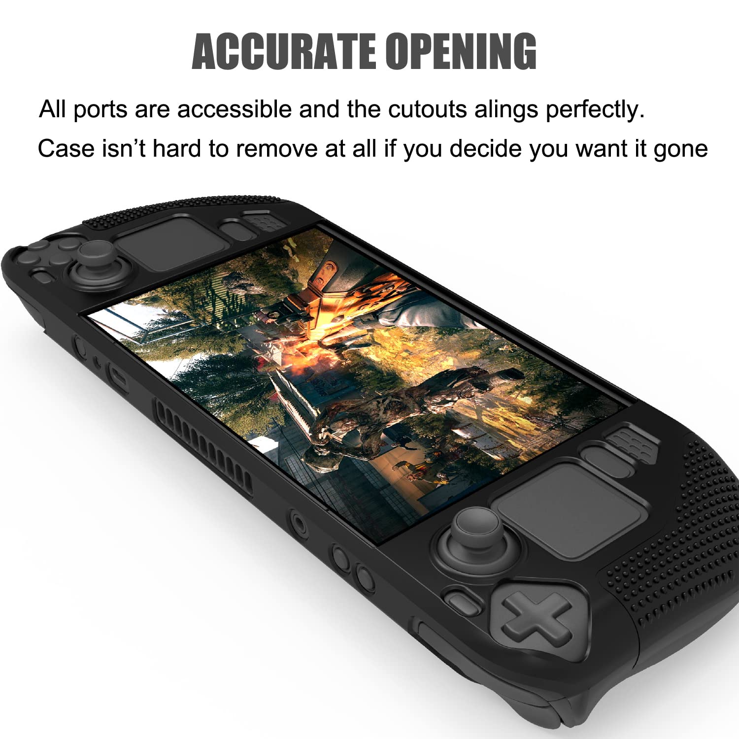 Protective Case for Steam Deck, Full Protection Steam Deck Cover, Game Machine Protector Anti- Scratch Game Console Soft Silicone Case Compatible with Valve Steam Deck (Black)